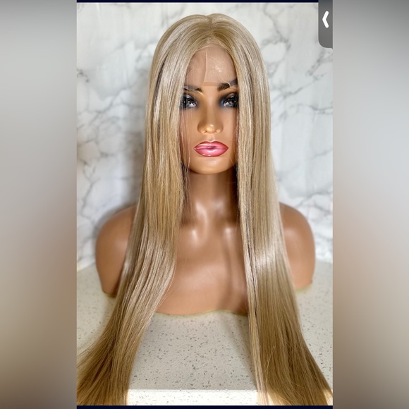 Hair | Ash Blonde Long Straight Lace Front Premium 28 Inches Wig | Poshmark